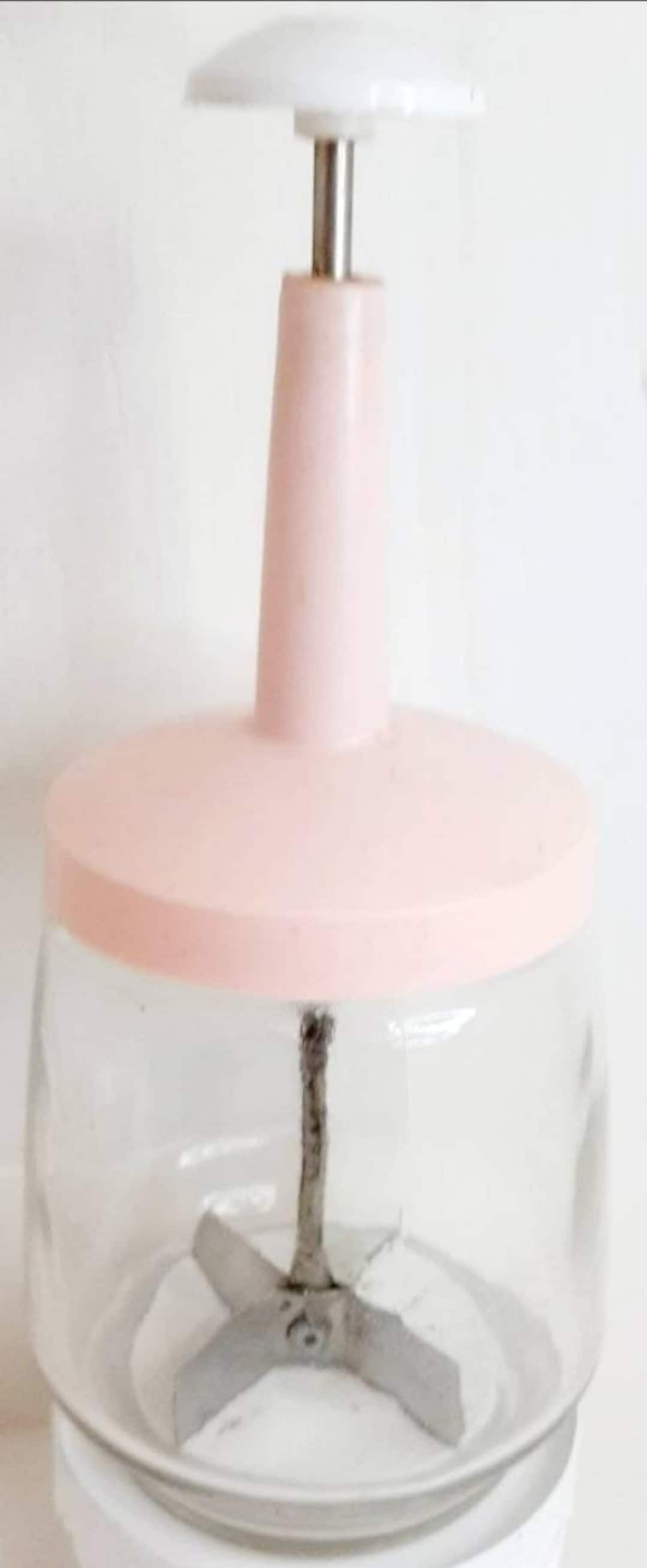 Vintage Pastel Pink Food Nut Chopper Glass Jar Mid Century 1960s ...