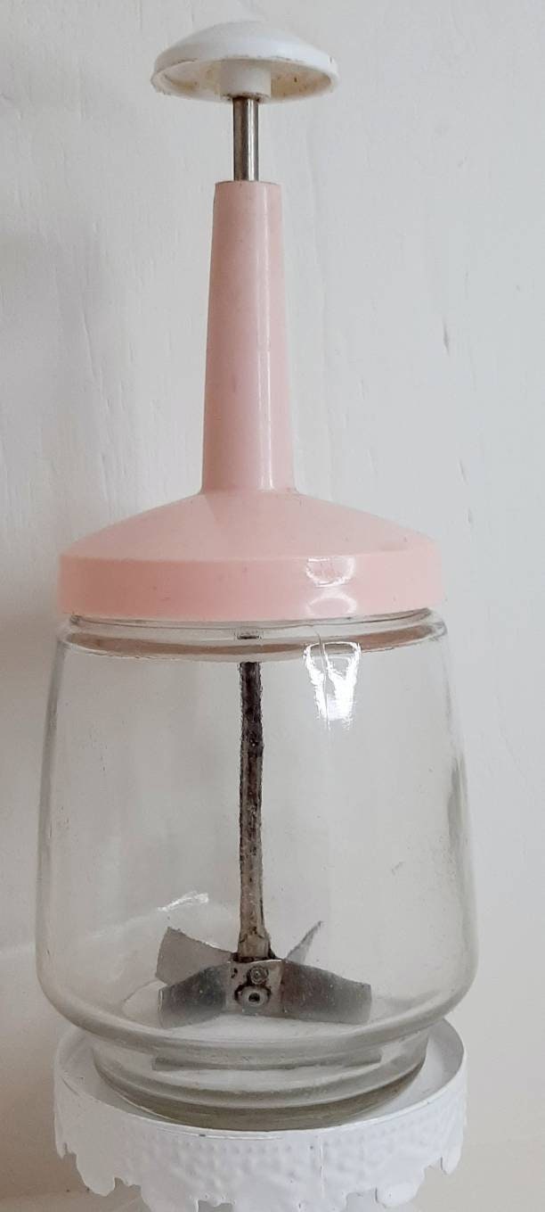 Vintage Pastel Pink Food Nut Chopper Glass Jar Mid Century | Etsy