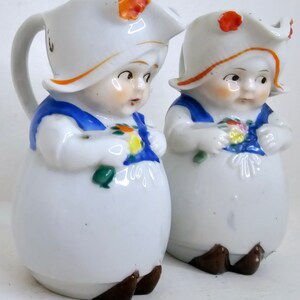 Vintage Kitsch Dutch Girl Milk Jugs Nederland Netherlands Kitchen Decor ...