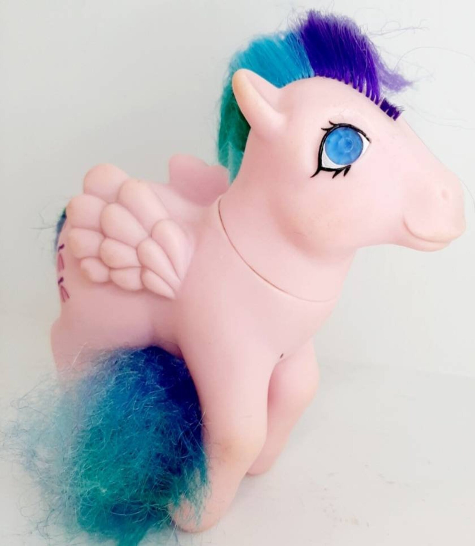 Vintage G1 My Little Pony Whizzer Pink Body Purple Hair Sparkle Eyes ...