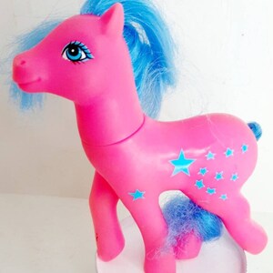 Vintage G1 My Little Pony Clone Sister Pony Neon Pink Star Cutie Marks ...