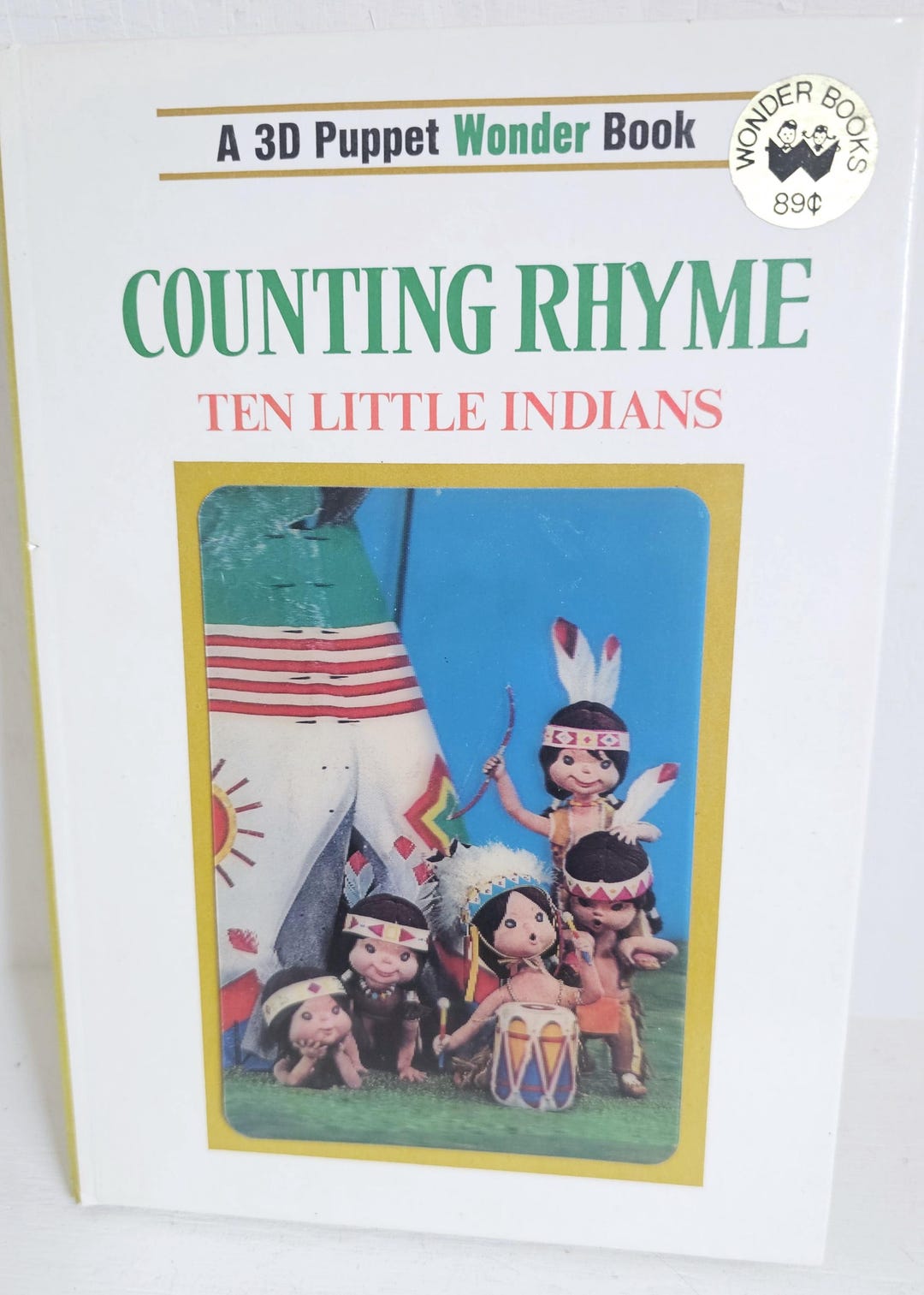 Vintage Kitsch Counting Rhymes 3D Puppet Wonder Book Ten Little Indians ...