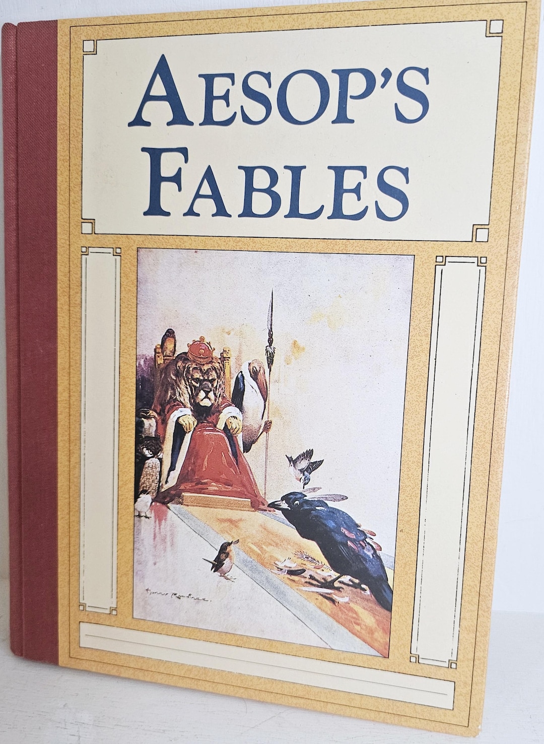Vintage Aesops Fables Illustrated Story Book Ephemera Colour ...