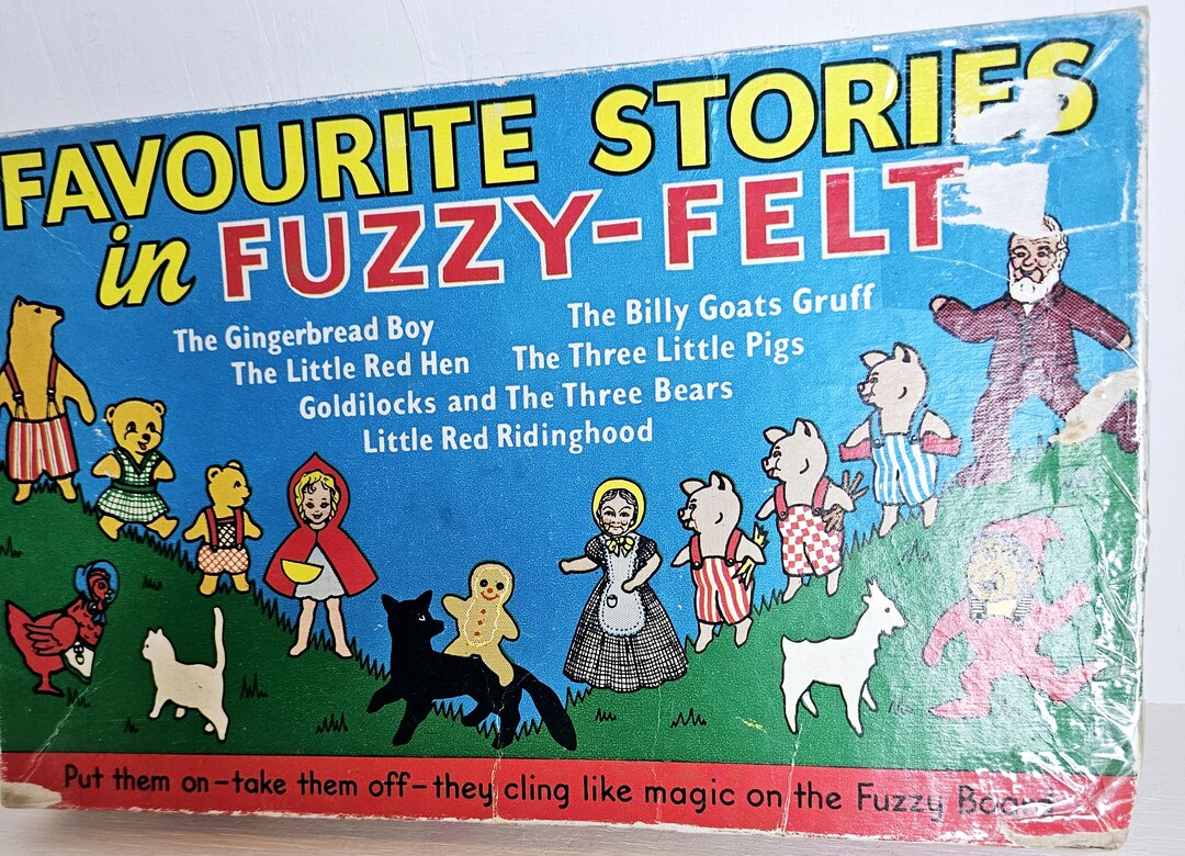 Vintage Kitsch Fuzzy Felt Favourite Stories Fairytales Noddy Toy Town ...