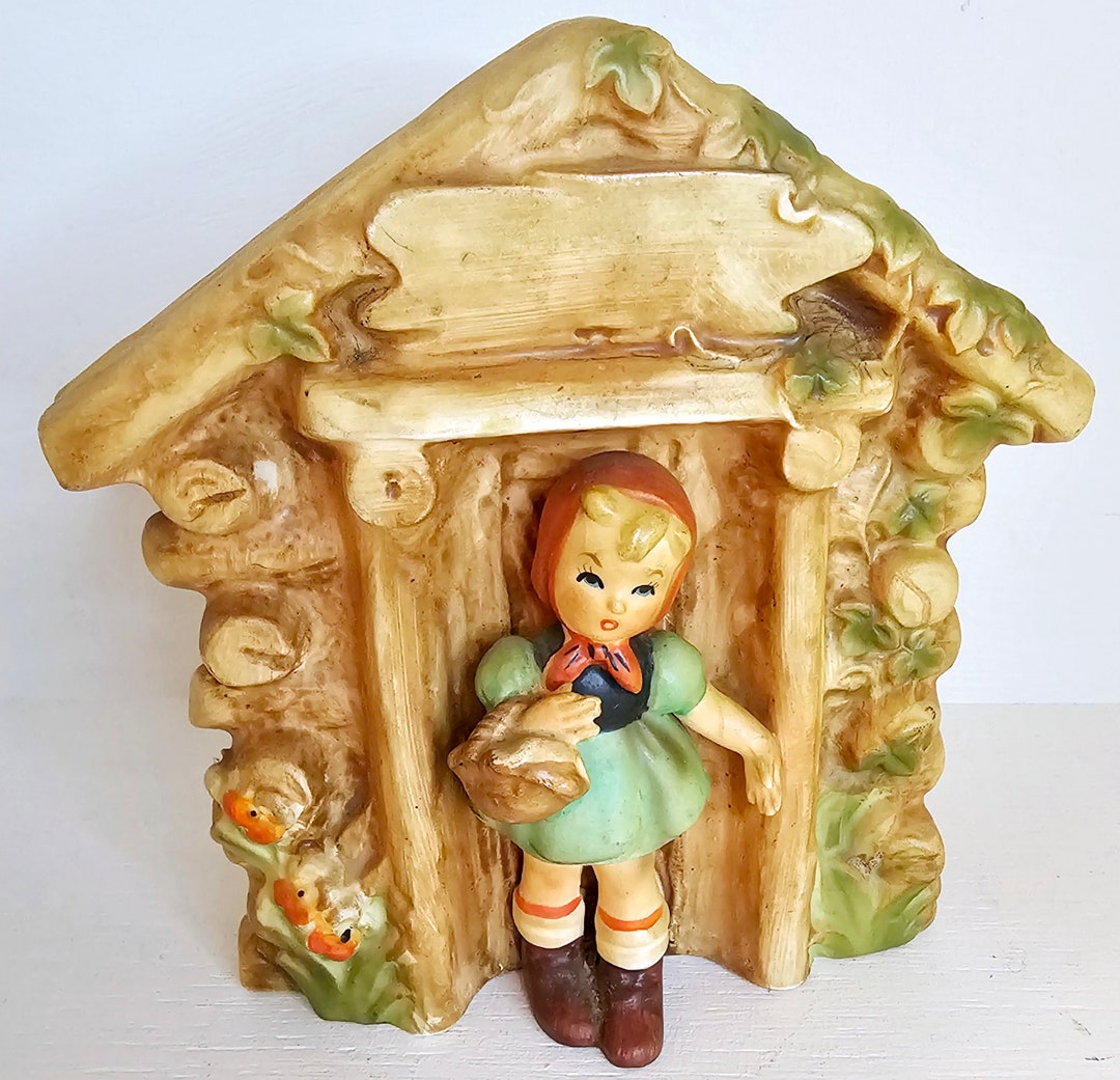 Vintage Hummel Style Little Girl Cottage Coin Bank Hand Painted Money ...