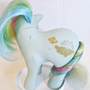 Vintage G1 Sunlight My Little Pony 1980s Rainbow Hair Pastel Blue Girly ...