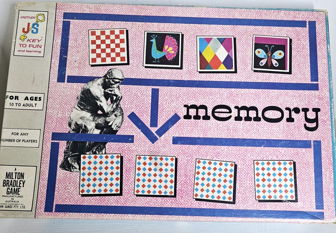 Vintage Milton Bradley Memory Picture Card Ephemera 1970s Kitsch Craft ...