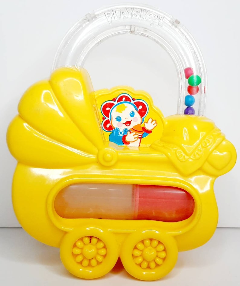 Vintage Playskool Sunshine Yellow Baby Buggy Rattle Toy - Etsy