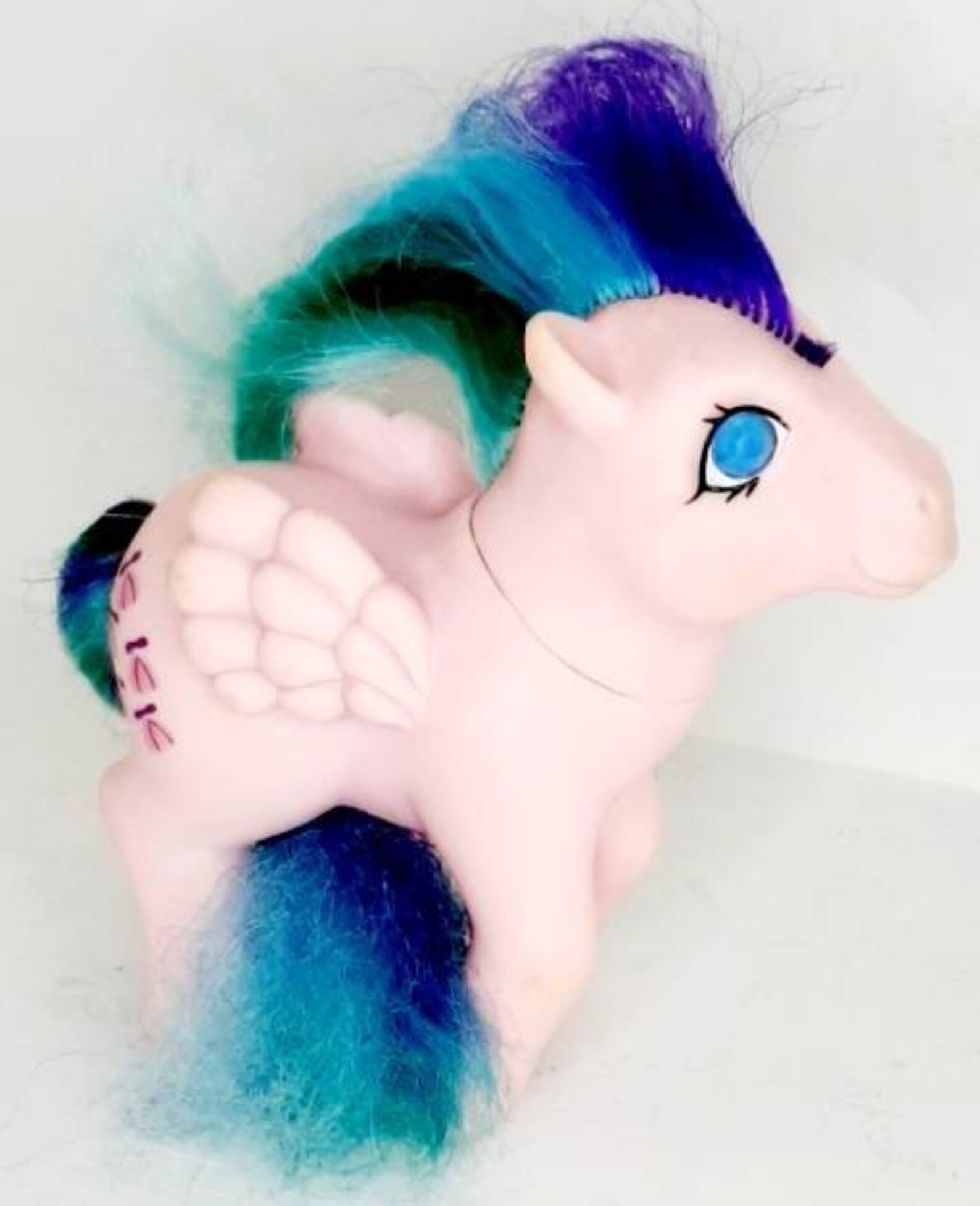 Vintage G1 My Little Pony Whizzer Pink Body Purple Hair Sparkle Eyes ...