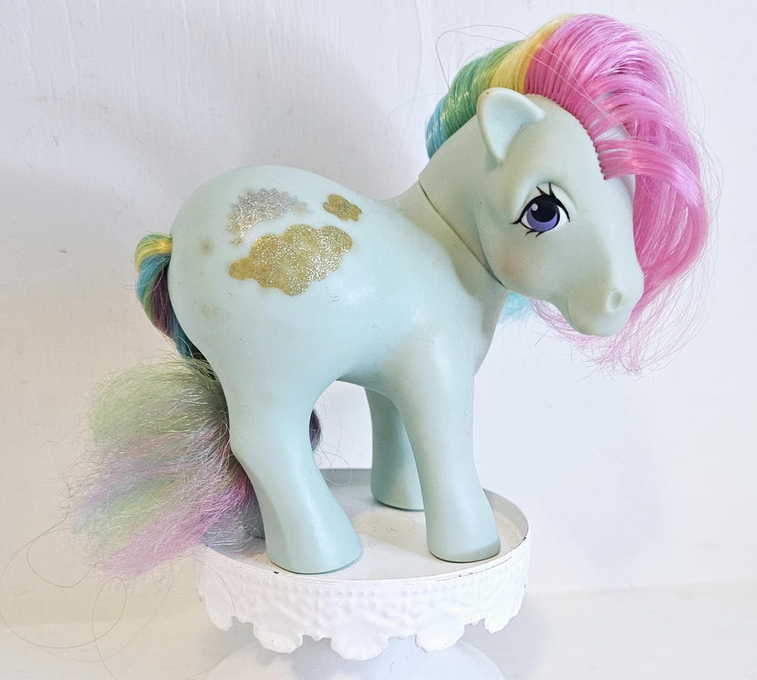 Vintage G1 Sunlight My Little Pony 1980s Rainbow Hair Pastel Blue Girly ...