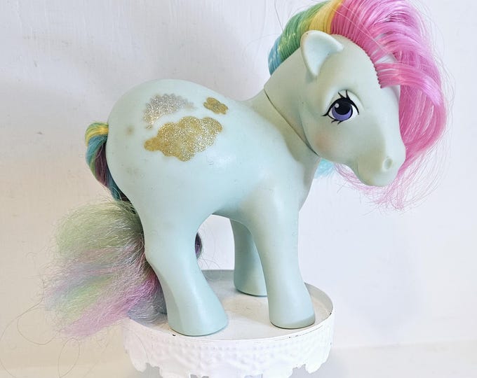 Vintage G1 Sunlight My Little Pony 1980s Rainbow Hair Pastel Blue Girly ...