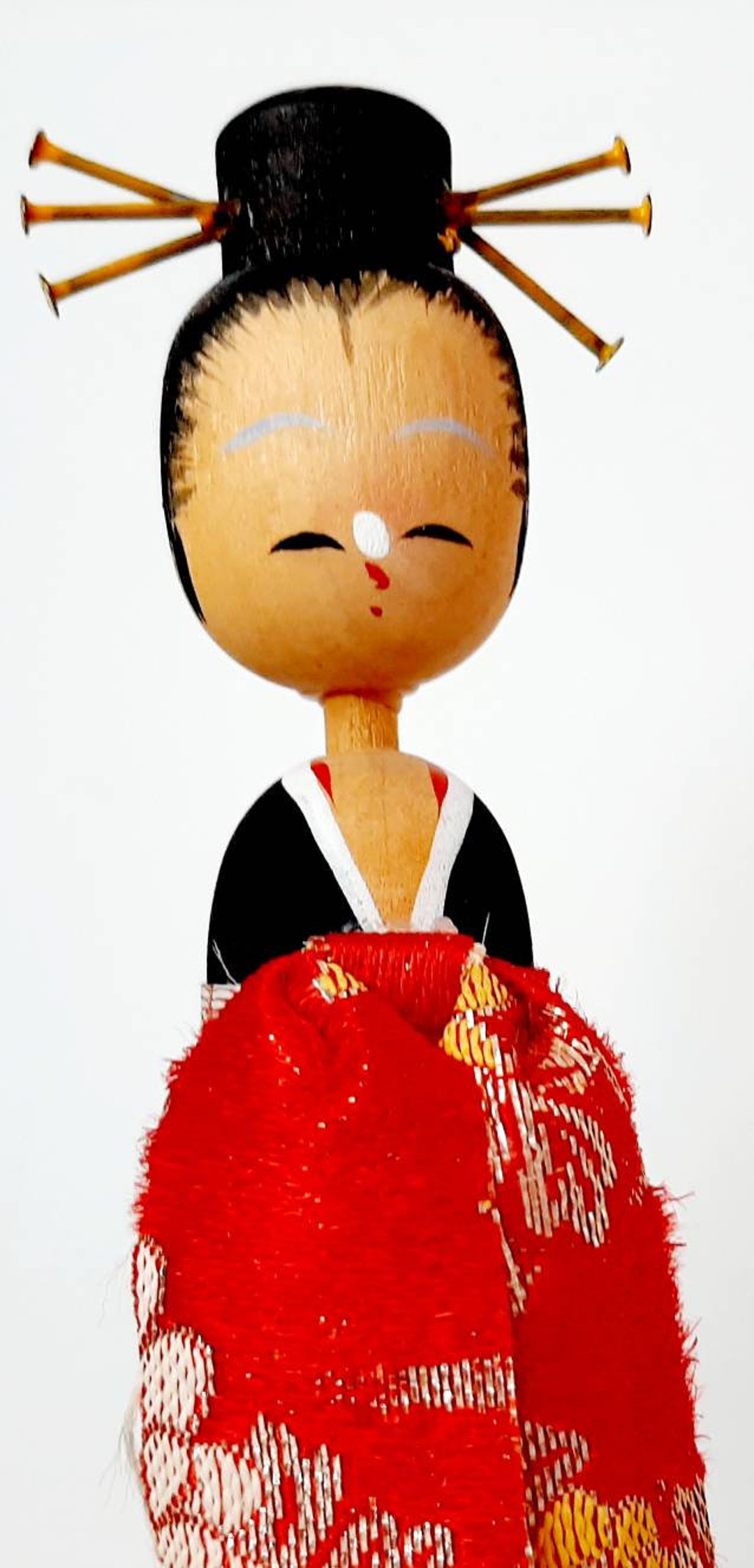 Vintage Japanese Miniature Geisha Dressed Traditional Silk Kimono With ...