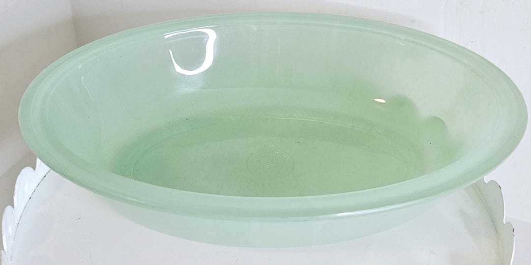Vintage Agee Pyrex Jade Green Spray Ware Small Glass Casserole Dish ...