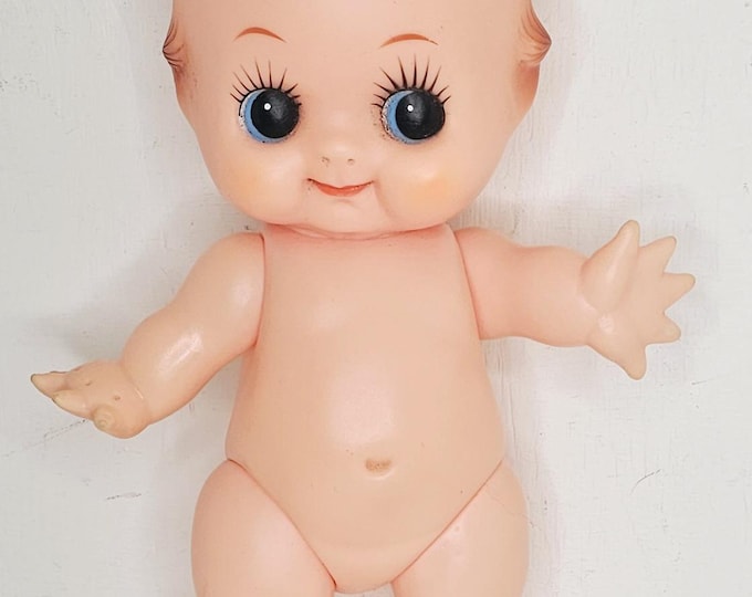 Vintage Kewpie Doll Baby Jointed Vinyl Squeak Toy Kitsch Nursery Decor ...