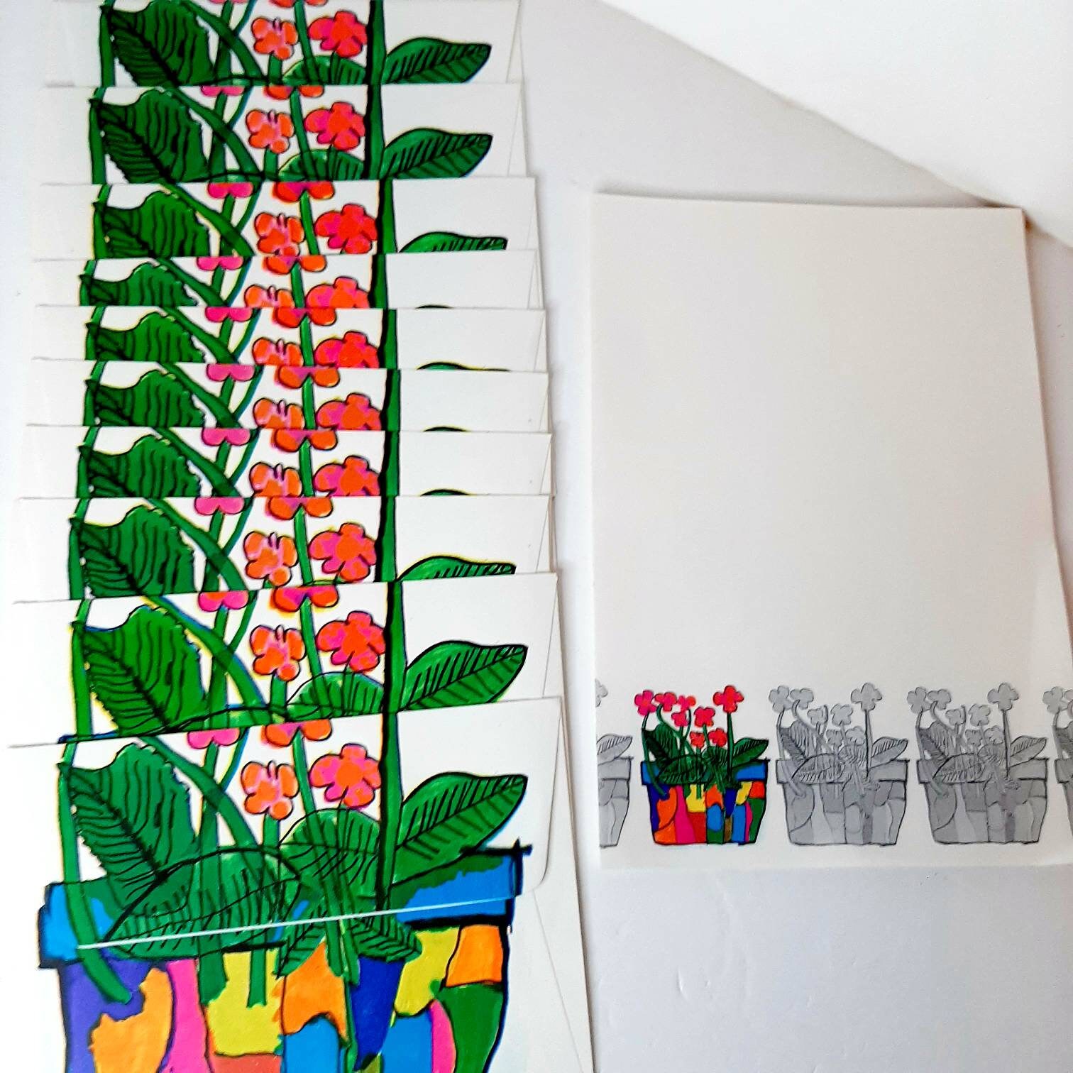 Vintage Letter writing set Paper Envelopes Flower Power 70s | Etsy