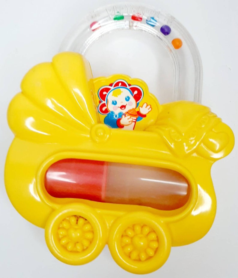 Vintage Playskool Sunshine Yellow Baby Buggy Rattle Toy - Etsy