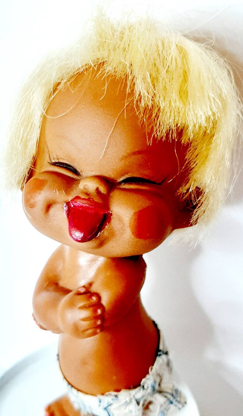 Vintage Sassy Emotion Tongue Out Blonde Brown Skin Small | Etsy