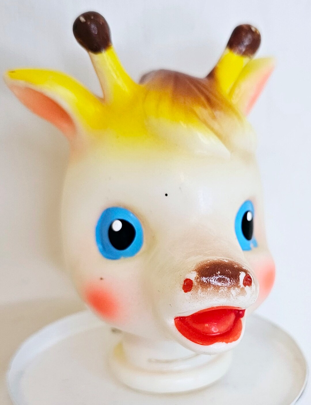 Vintage 1960s Blow Mold Rubber Toy Giraffe Animal Head Parts ...