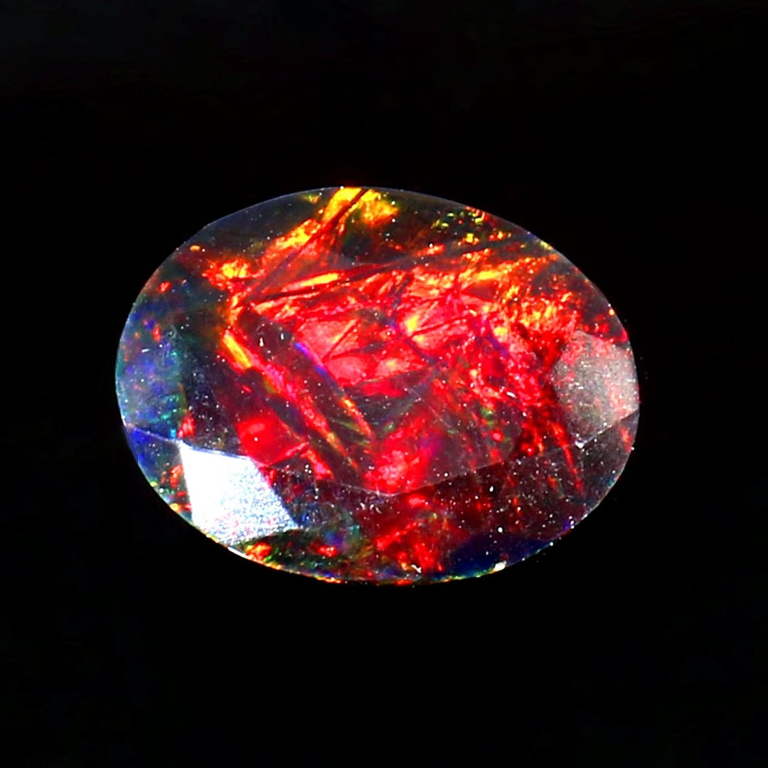 AAAAA Grade Natural Black Opal Cabochon Gemstone+ Welo Fire Black Opal+ ...