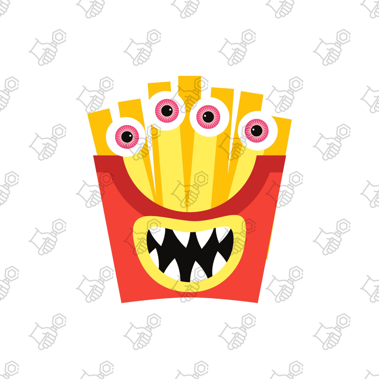 Monster Fries Halloween Clip Art SVG - Etsy