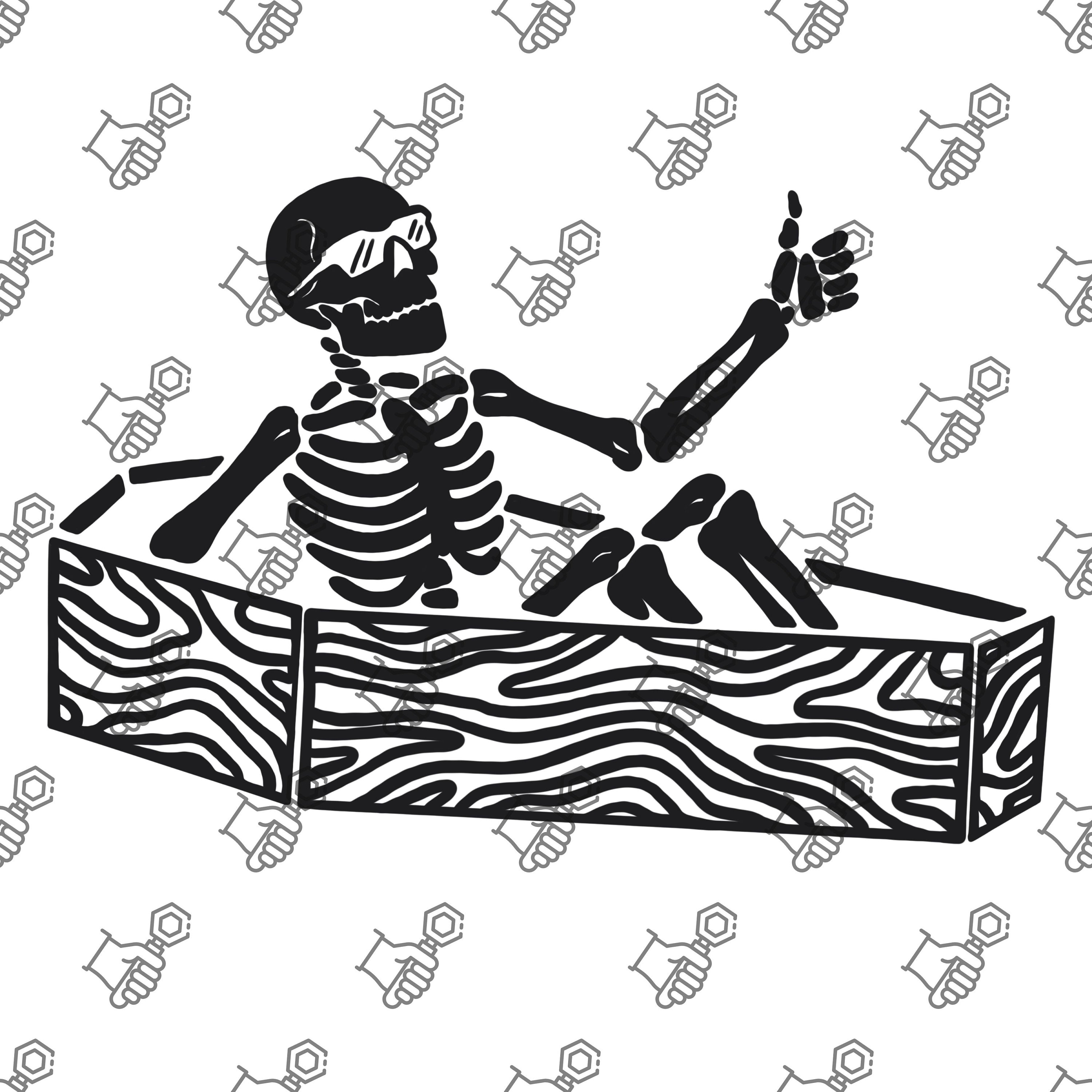 Skeleton Coffin Funny Clip Art SVG & PNG - Etsy