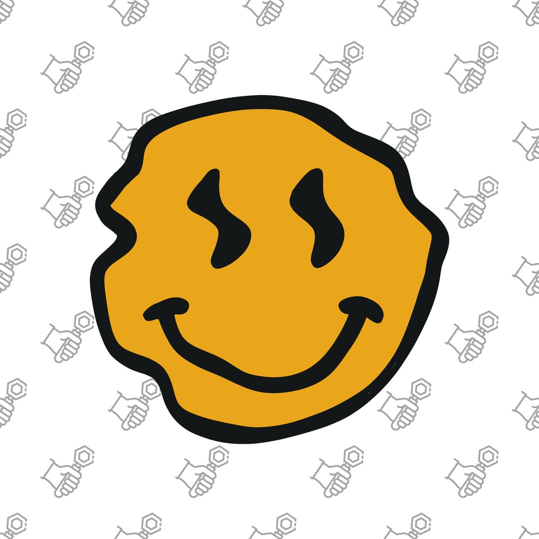 2 Variant Melting Smiley Clip Art SVG - Etsy UK