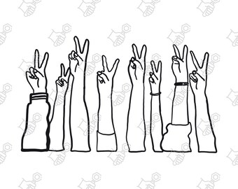 Peace Middle Finger Clip Art SVG | Etsy Canada