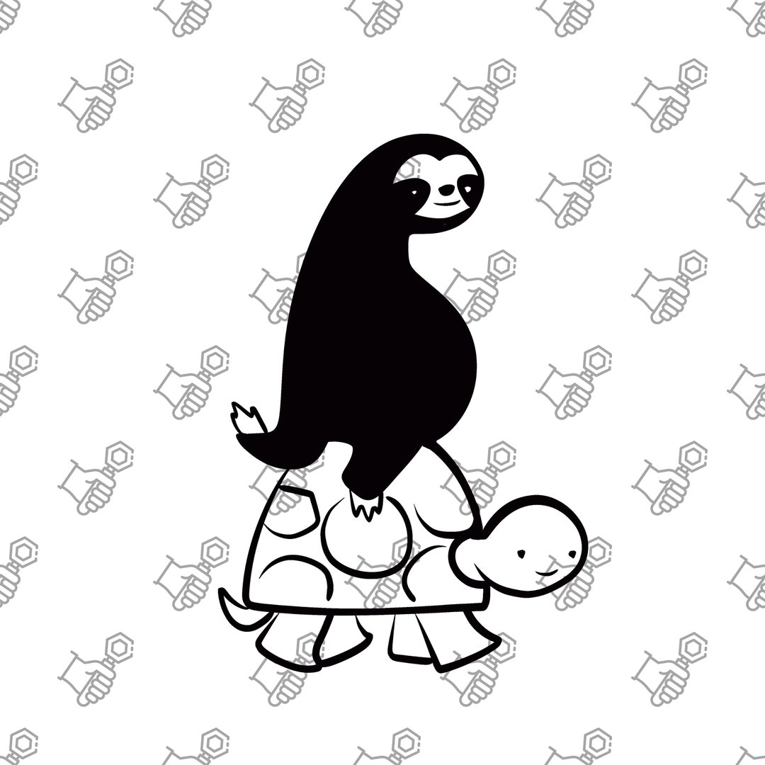 Sloth and Tortoise Clip Art SVG - Etsy UK