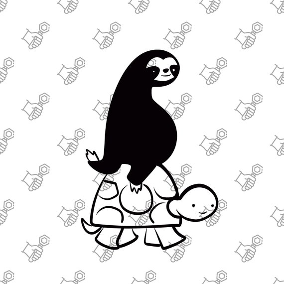 Sloth and Tortoise Clip Art SVG - Etsy UK