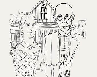 Gothic Line Art - Etsy