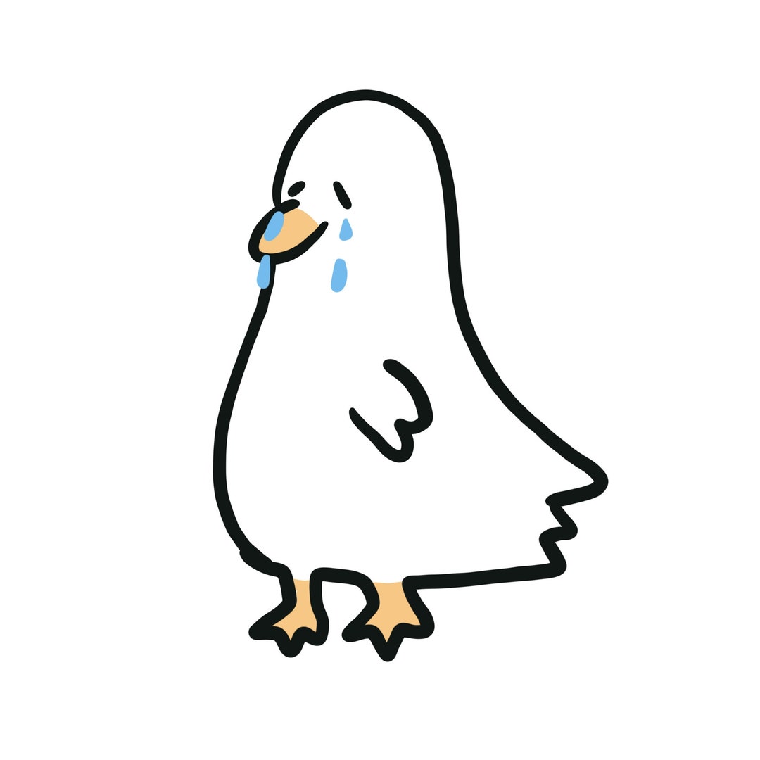 Crying Duck PNG Clip Art Transparent Background - Etsy UK
