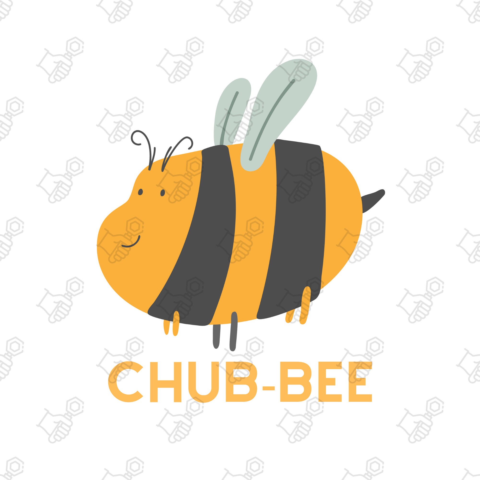 Chub Bee Bee Pun Clip Art SVG - Etsy