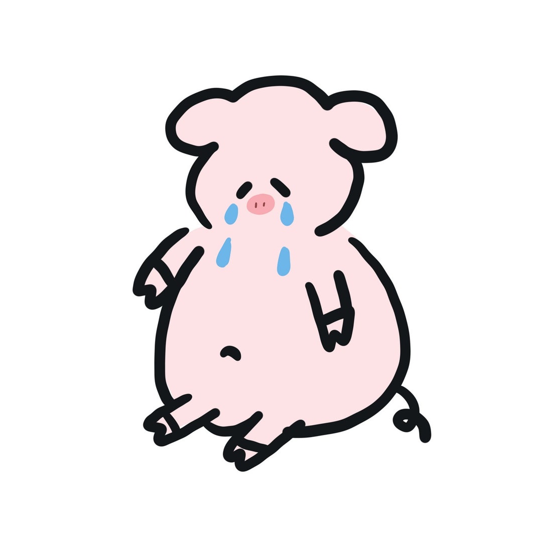 Crying Pig PNG Clip Art Transparent Background - Etsy