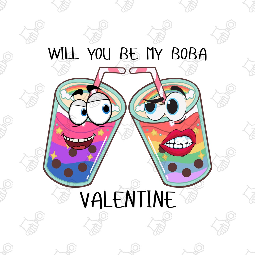 Love Valentine Boba Tea Clip Art SVG - Etsy