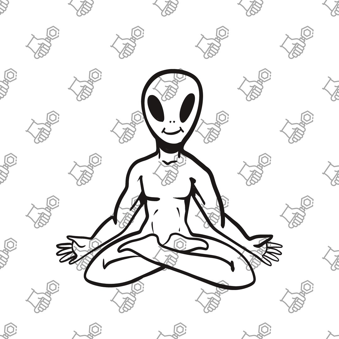 Yoga Alien Clip Art SVG - Etsy