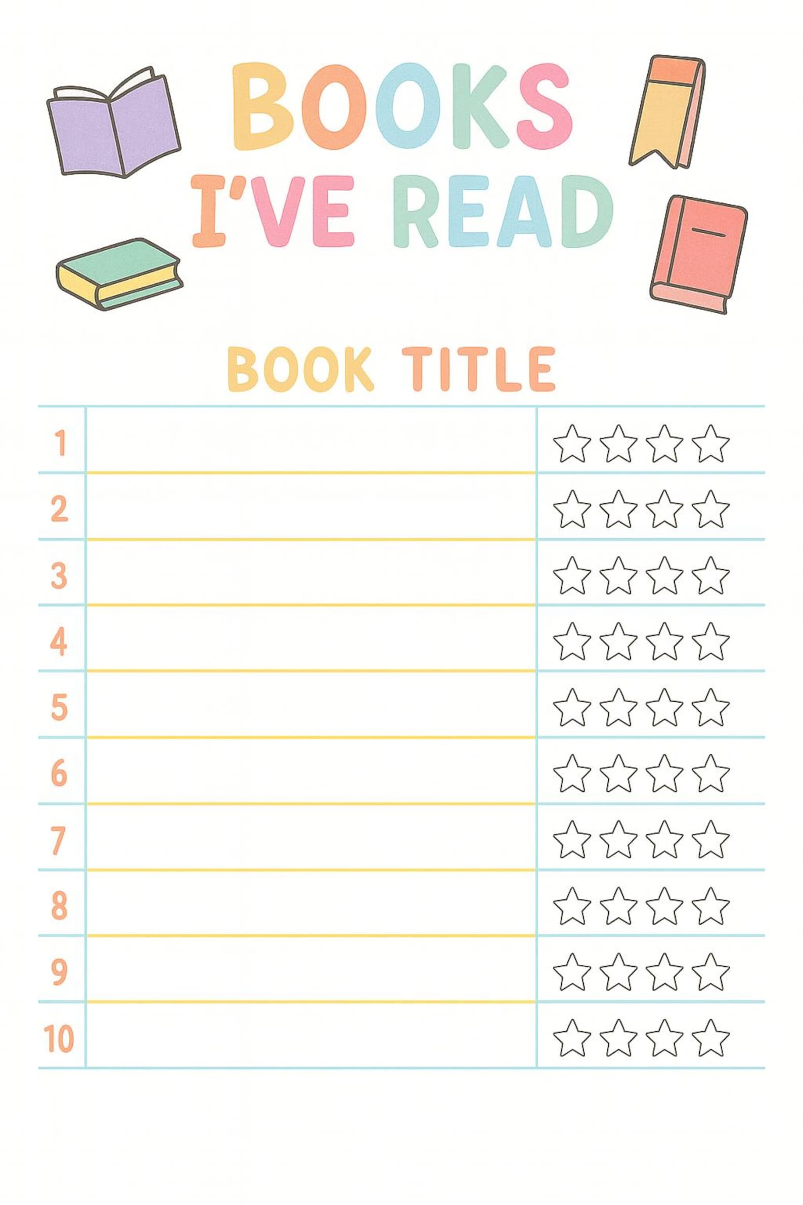 Books I've Read Reading Tracker - Etsy