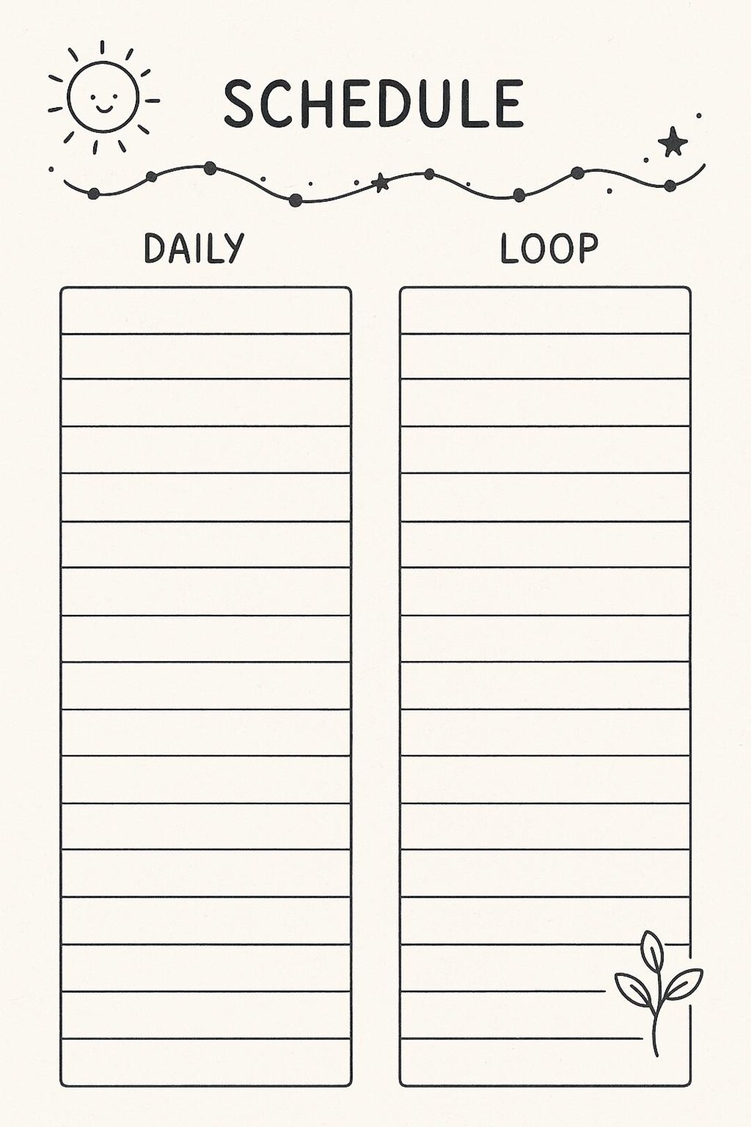 Daily/loop Schedule Log - Etsy