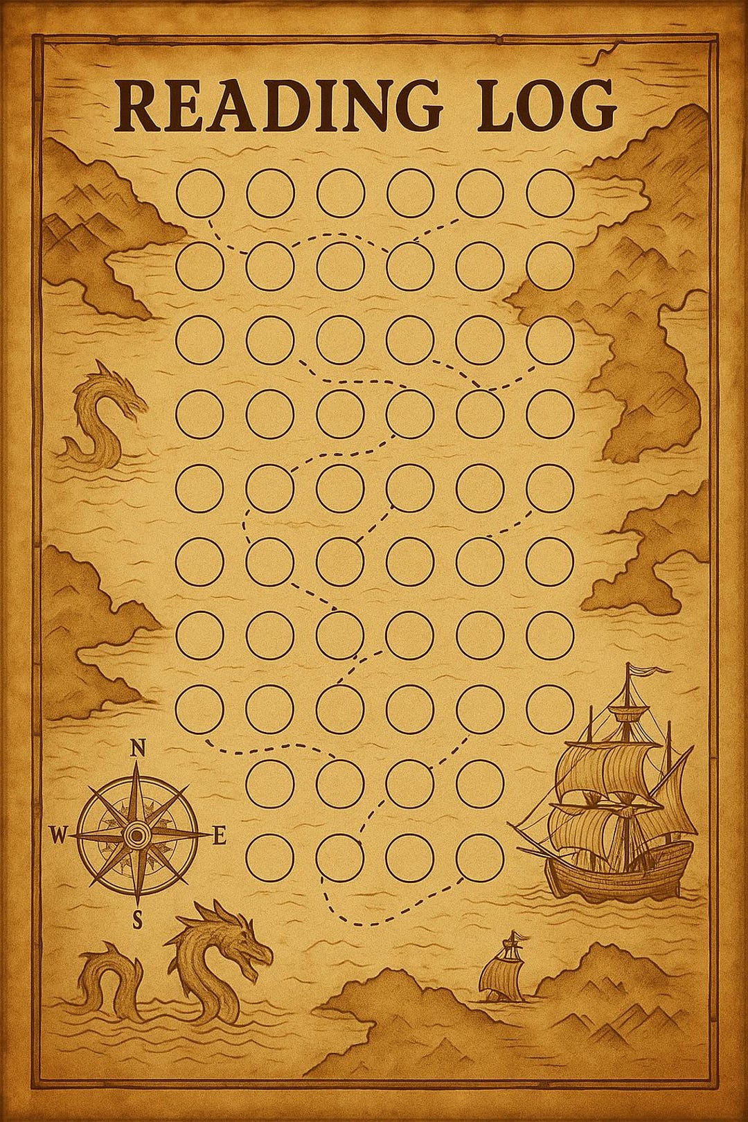 Treasure Map Reading Log - Etsy