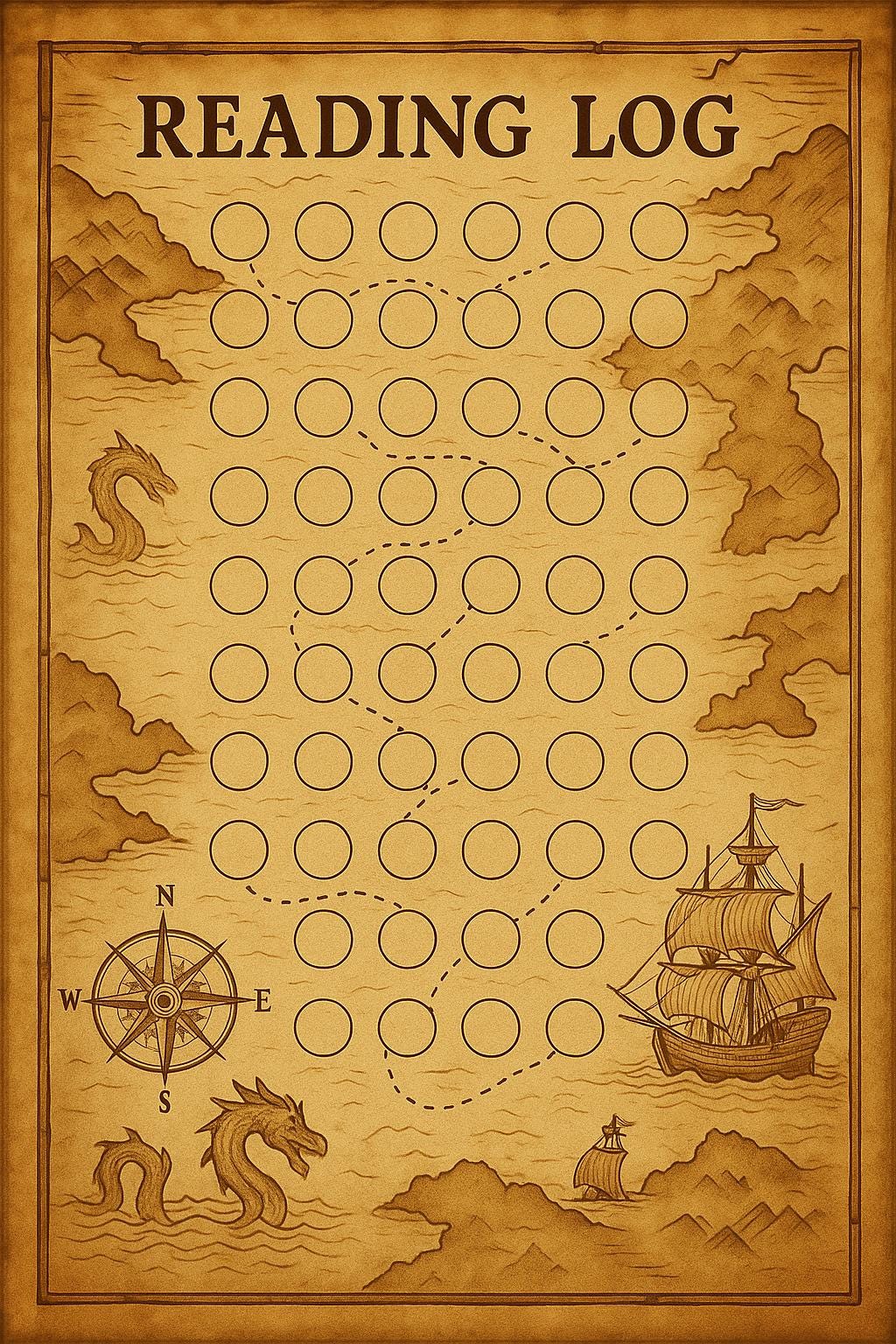 Treasure Map Reading Log - Etsy