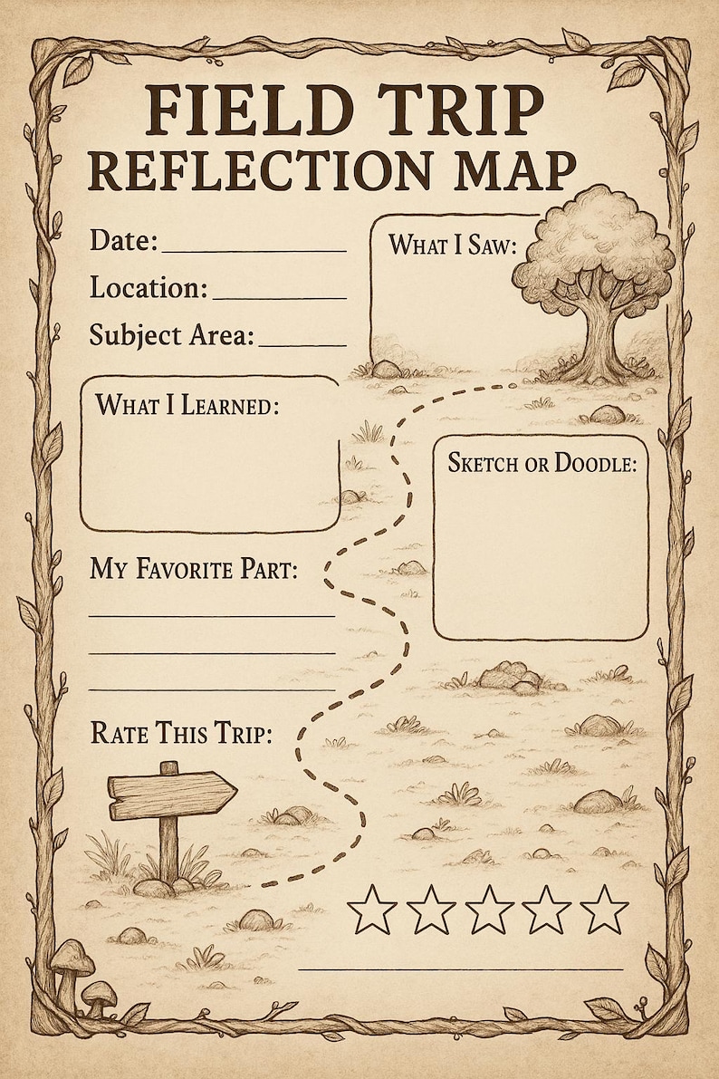 Field Trip Reflection Map - Etsy