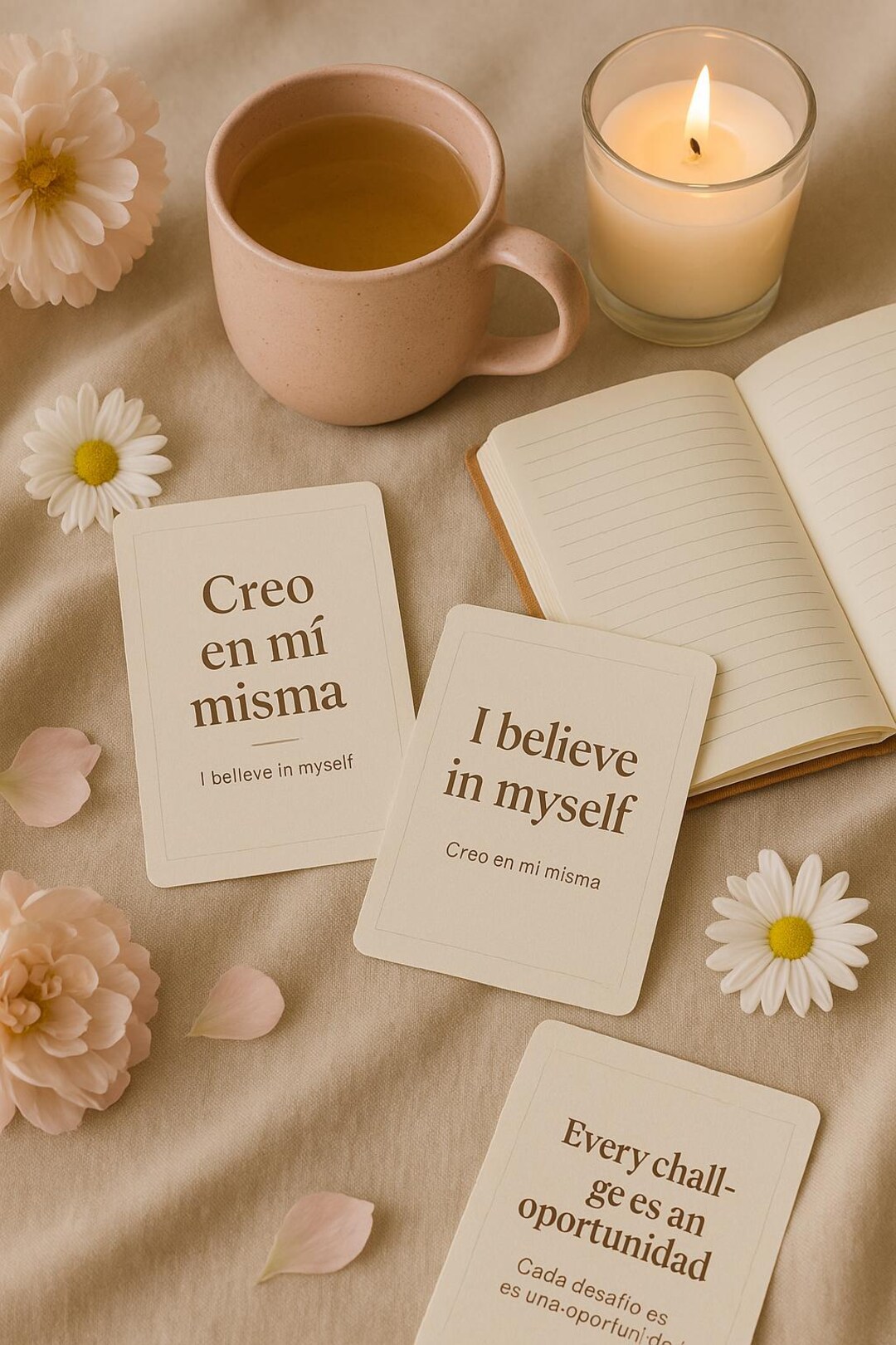 10 Printable Bilingual Affirmation Cards - English and Spanish - Self ...