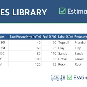 Earthworks Cost Estimator Excel Template | Excavation & Fill Quantity ...