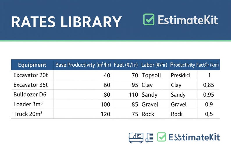 Earthworks Cost Estimator Excel Template | Excavation & Fill Quantity ...