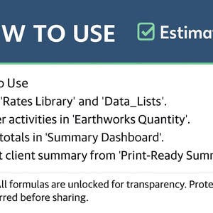Earthworks Cost Estimator Excel Template | Excavation & Fill Quantity ...