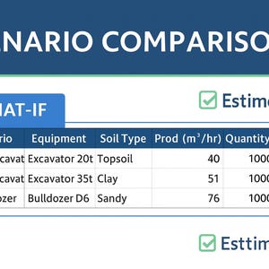 Earthworks Cost Estimator Excel Template | Excavation & Fill Quantity ...