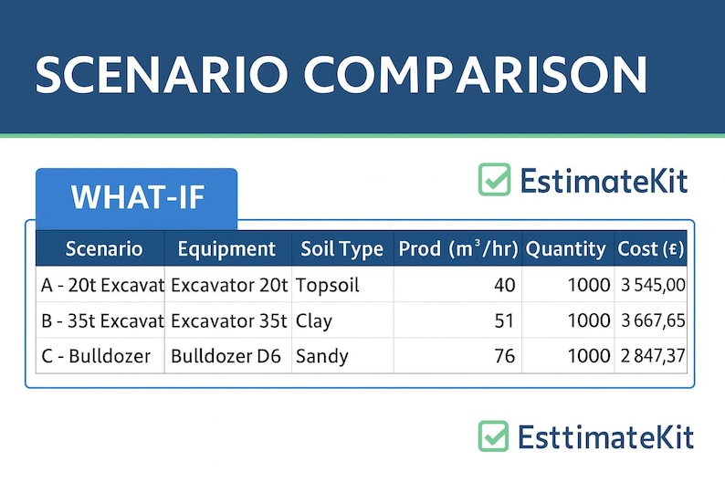 Earthworks Cost Estimator Excel Template | Excavation & Fill Quantity ...