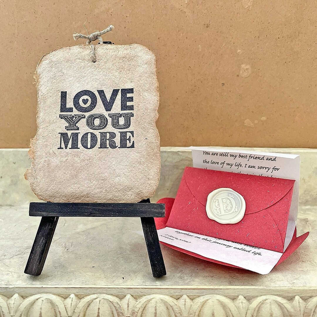 Personalized Love Gift Set: Handmade Paper Card With Wax-sealed Letter ...
