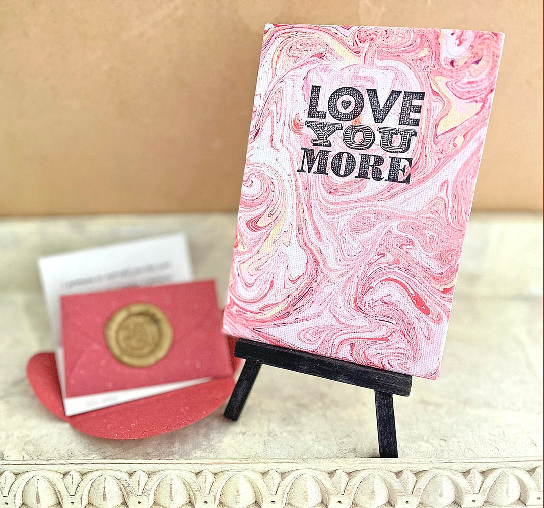 Personalized Love Letter & Unique Abstract Marbling Painting on a Small ...