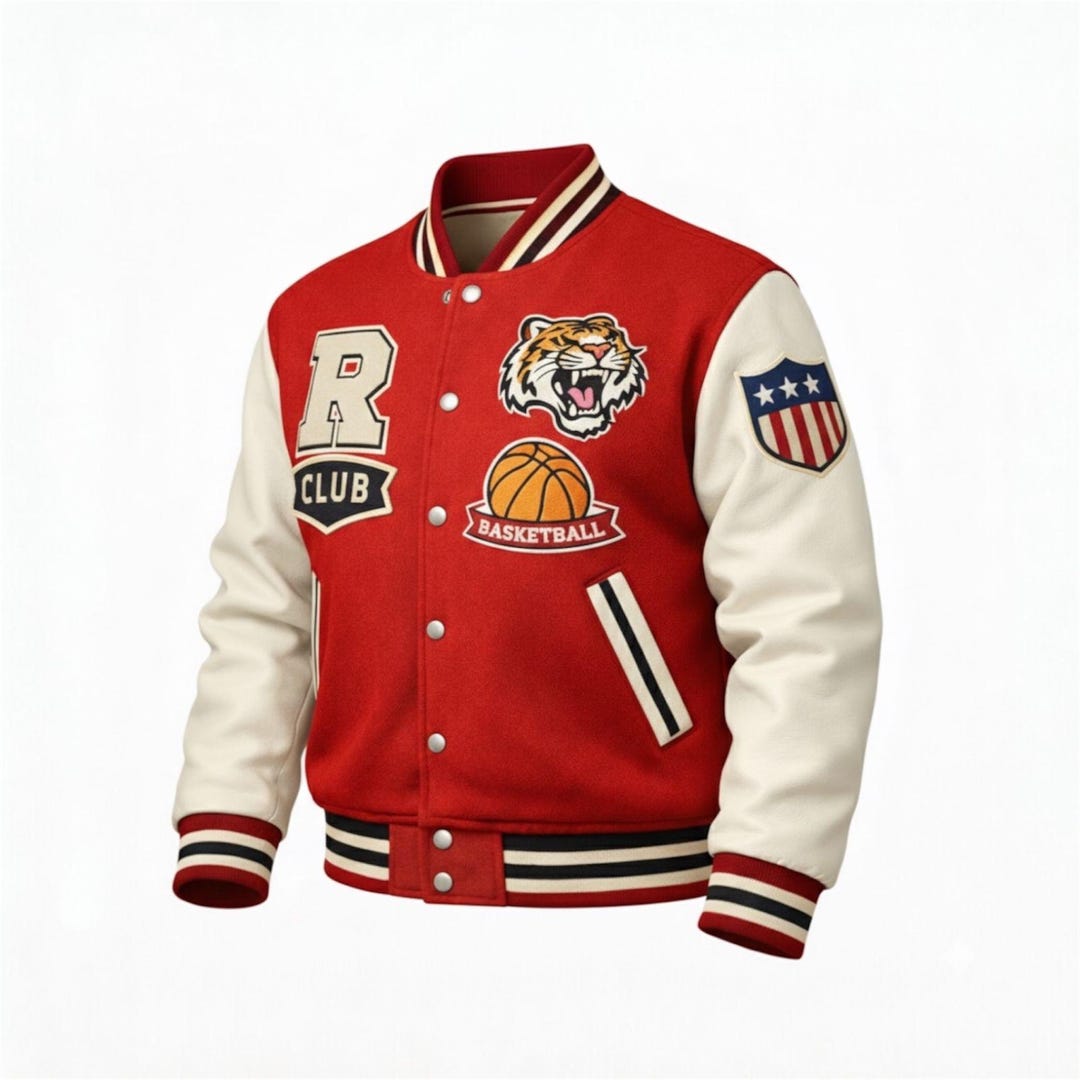 Men’s Varsity Basketball Jacket – College Letterman Wool Jacket With ...