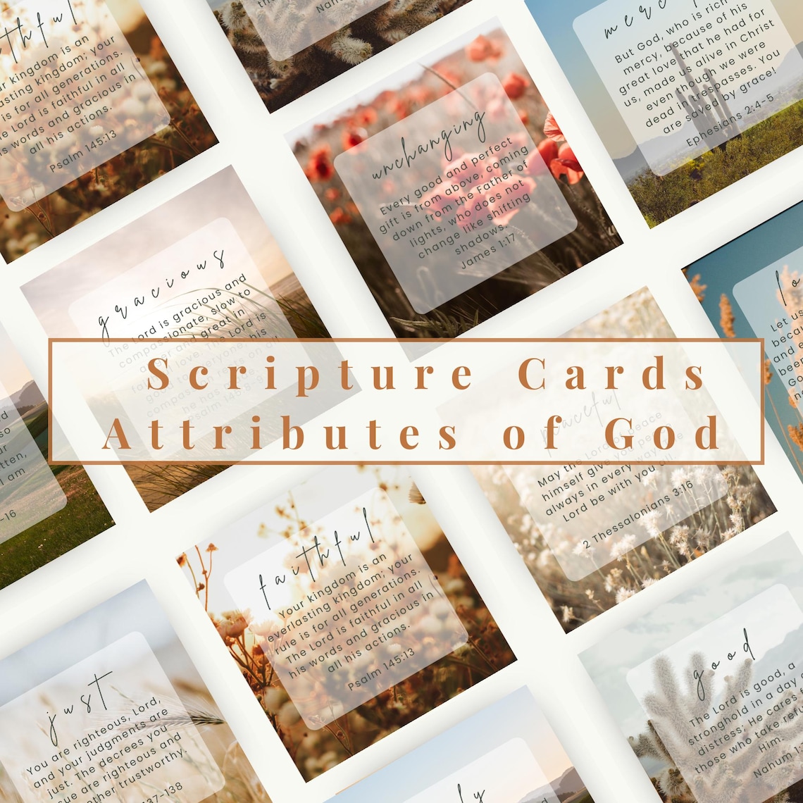 Attributes of God Scripture Cards: Christian Wall Art (digital Download ...